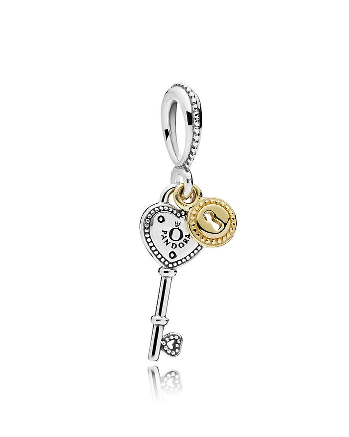 Pandora Sterling Silver & 14K Gold Key To My Heart Key & Padlock Dangle ...