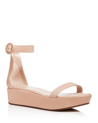 Stuart Weitzman Women's Capri Leather Platform Ankle Strap Sandals ...