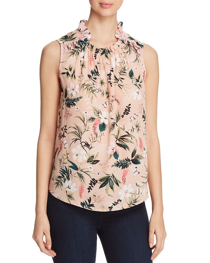 kate spade new york Sleeveless Botanical-Print Top | Bloomingdale's