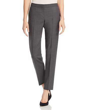 BOSS Tiluna Grid-Print Straight-Leg Pants | Bloomingdale's