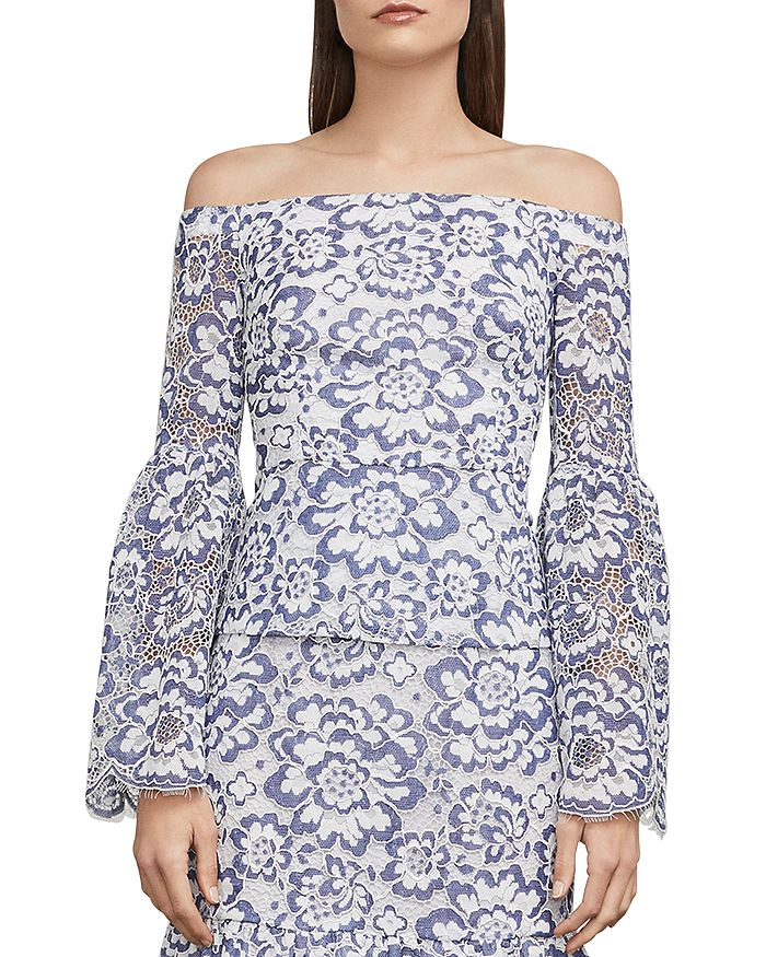 BCBGMAXAZRIA Kamryn Off-the-Shoulder Lace Top | Bloomingdale's