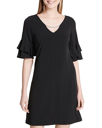 Calvin Klein Ruffle Sleeve Dress | Bloomingdale's