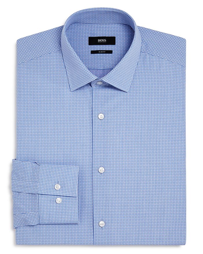 BOSS Micro Check Dot Slim Fit Dress Shirt | Bloomingdale's