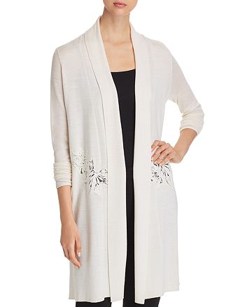 Elie Tahari Gharett Embroidered Duster Cardigan | Bloomingdale's