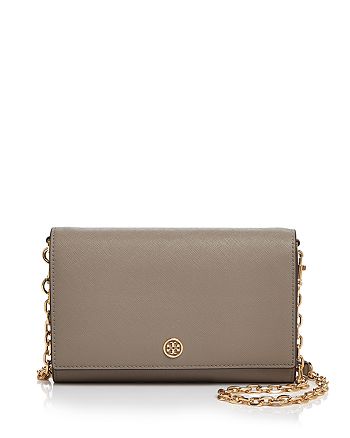 Tory Burch Robinson Medium Leather Chain Wallet Crossbody | Bloomingdale's
