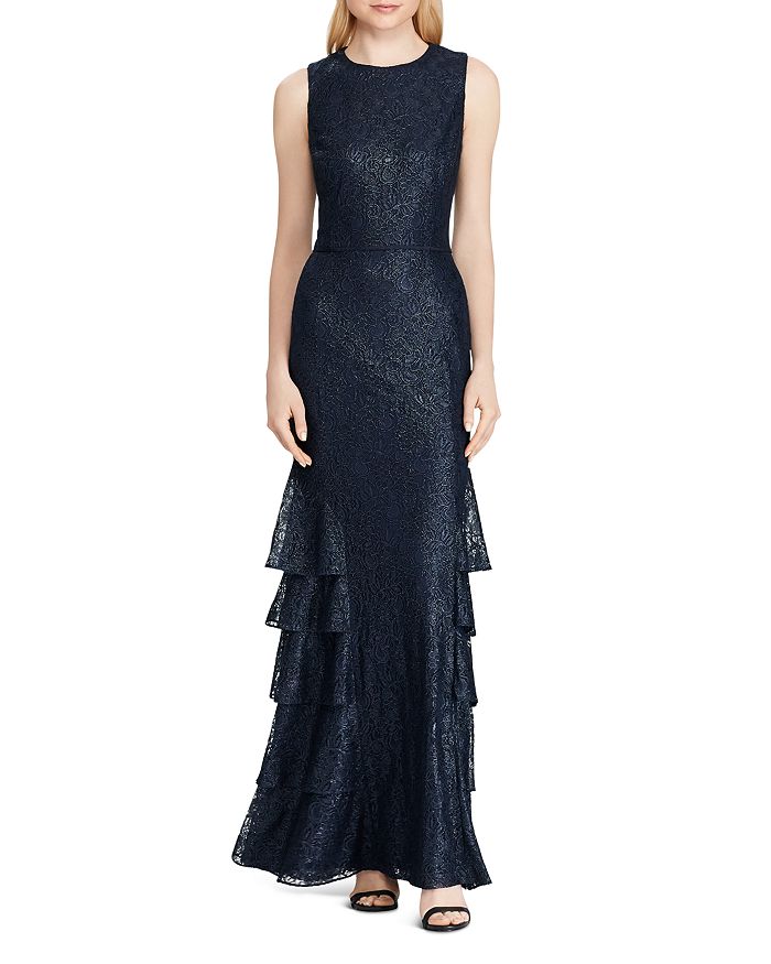 Ralph Lauren Ruffled Lace Gown | Bloomingdale's