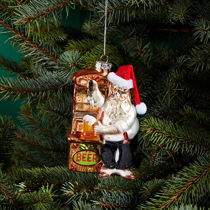 Bloomingdale's Santa Pouring Beer Ornament - 100% Exclusive ...
