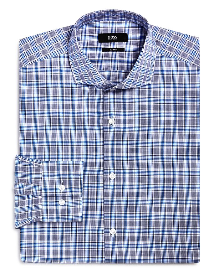 BOSS Plaid Check Slim Fit Dress Shirt | Bloomingdale's