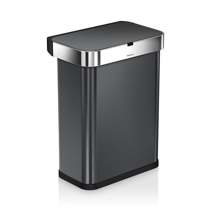 simplehuman 58-Liter Rectangular Sensor Trash Can with Voice & Motion ...