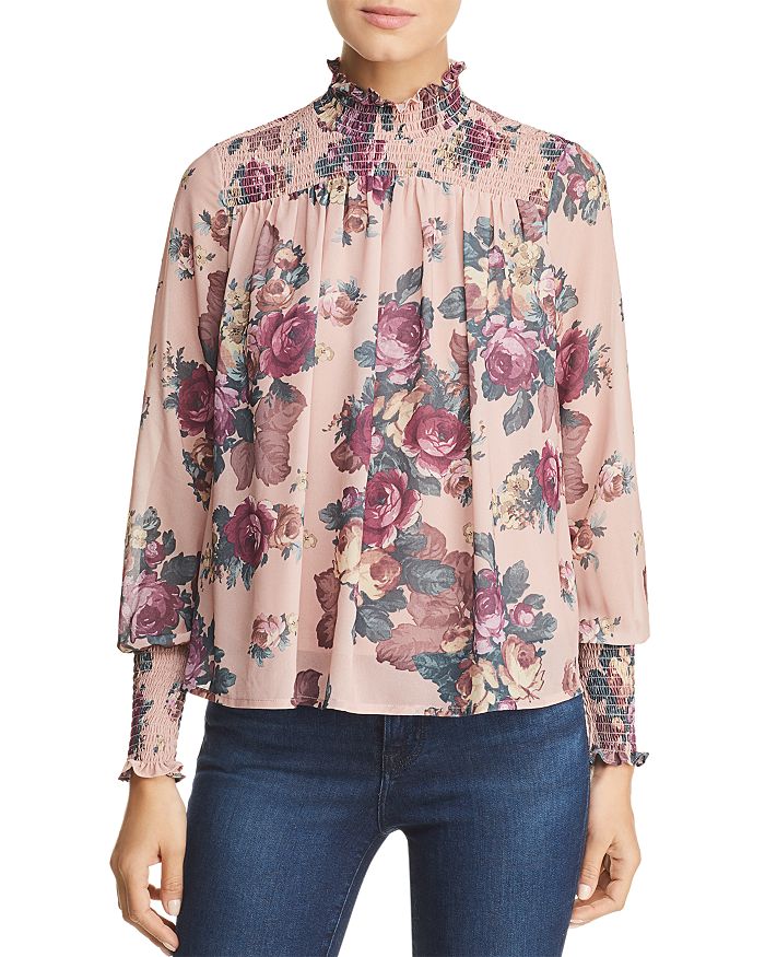Vero Moda Gina Smocked Mock Neck Top | Bloomingdale's