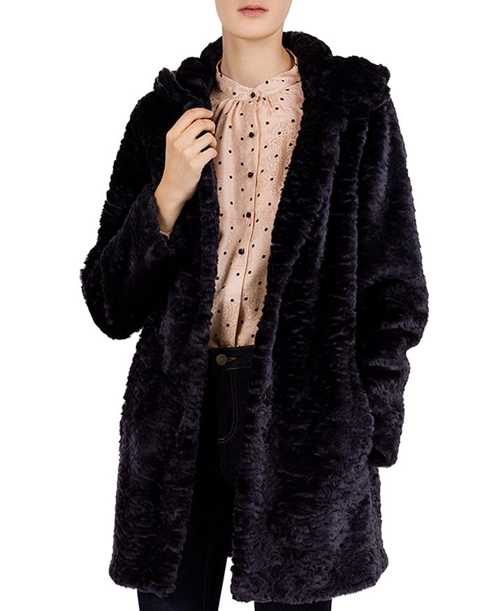 Gerard Darel Marty Hooded Faux-Fur Coat | Bloomingdale's
