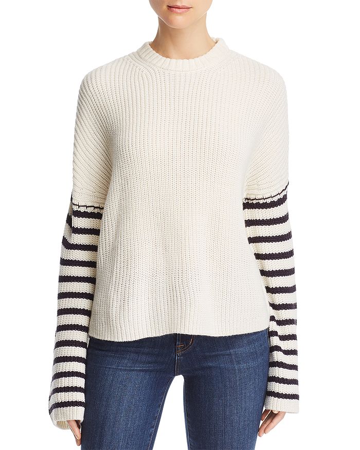 AQUA Striped-Arm Sweater - 100% Exclusive | Bloomingdale's