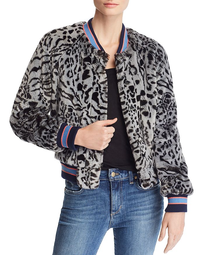MOTHER The Letterman Animal Print Faux Fur Bomber Jacket | Bloomingdale's