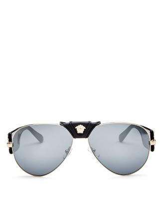 Versace Men's Mirrored Aviator Sunglasses, 62mm | Bloomingdale's