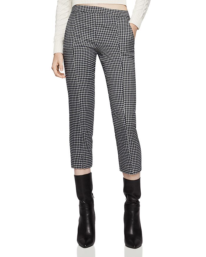 BCBGENERATION Slim Cropped Plaid Pants | Bloomingdale's