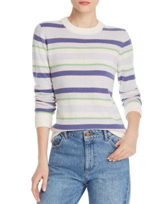 Minnie Rose Striped Cashmere Sweater | Bloomingdale's