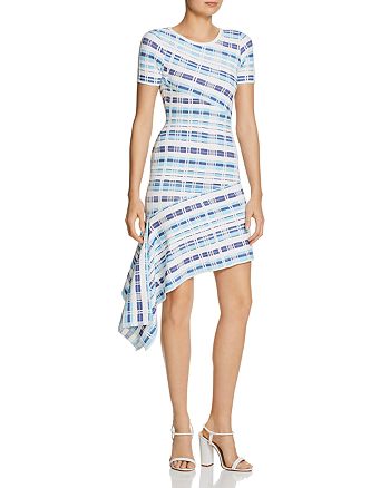 MILLY Asymmetric Plaid Dress | Bloomingdale's
