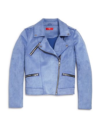 AQUA Girls' Faux Suede Motorcycle Jacket, Big Kid - 100% Exclusive ...
