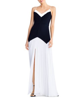Aidan by Aidan Mattox Pleated Color-Blocked Gown | Bloomingdale's