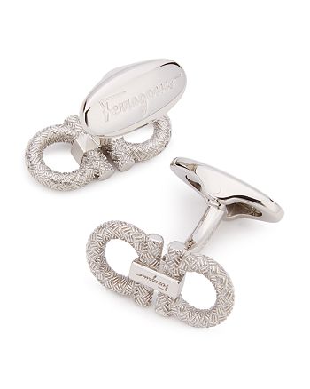 Salvatore Ferragamo Double Gancini Textured Cufflinks | Bloomingdale's