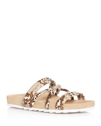 J/Slides Women's Tess Snake-Embossed Slide Sandals | Bloomingdale's