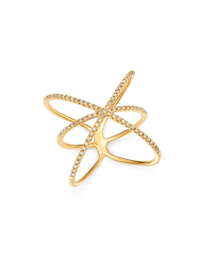 Zoe Lev 14K Yellow Gold Diamond Cage Ring | Bloomingdale's