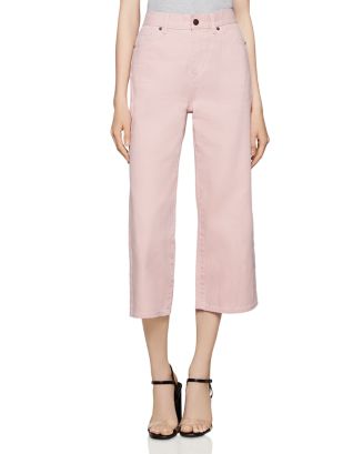 BCBGeneration Cropped Wide-Leg Jeans in Rose Smoke | Bloomingdale's