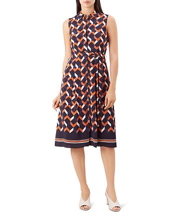 HOBBS LONDON Suzanna Geometric Print Shirt Dress | Bloomingdale's