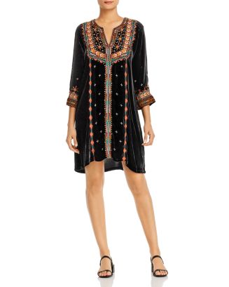 Johnny Was Embroidered Velvet Tunic Dress | Bloomingdale's