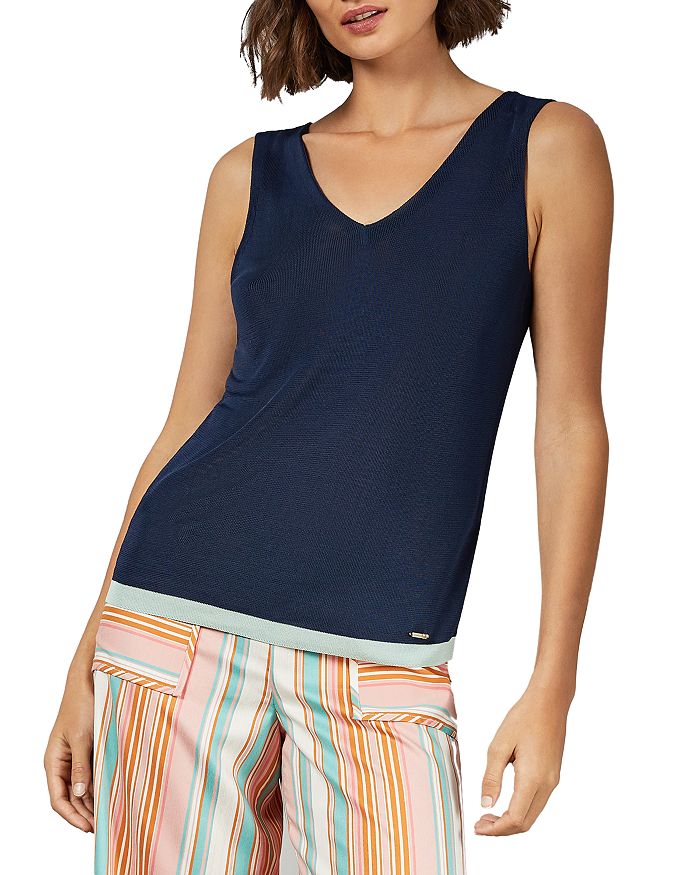 Ted Baker Aljezur Contrast Hem Knit Tank | Bloomingdale's