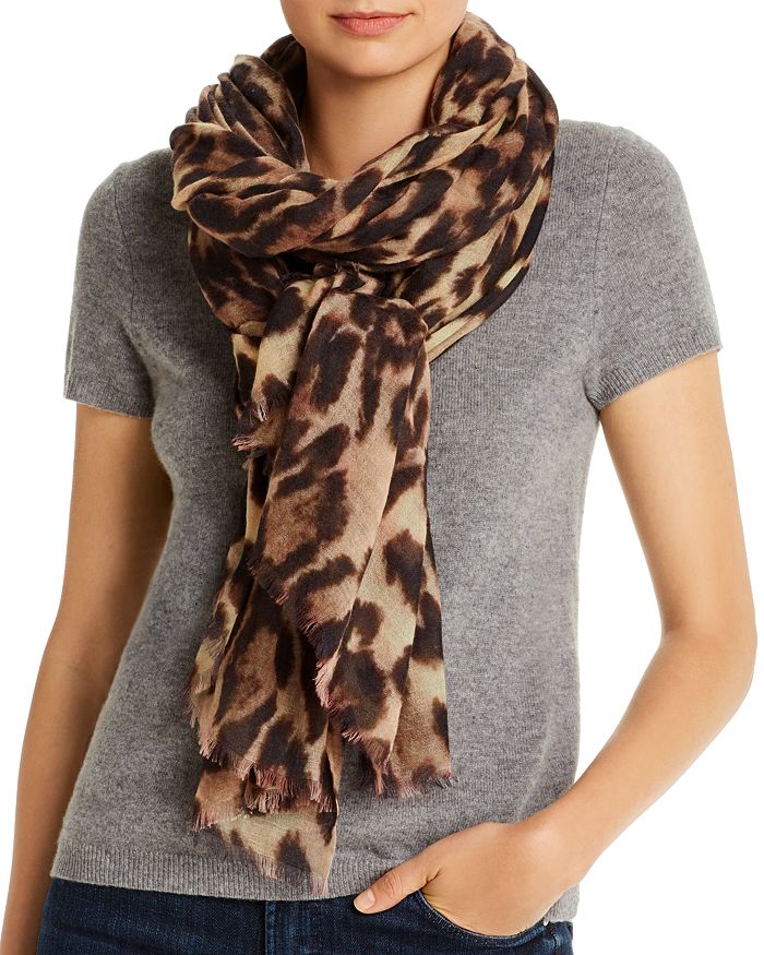 Valbisenzio Leopard Print Cashmere Scarf | ModeSens