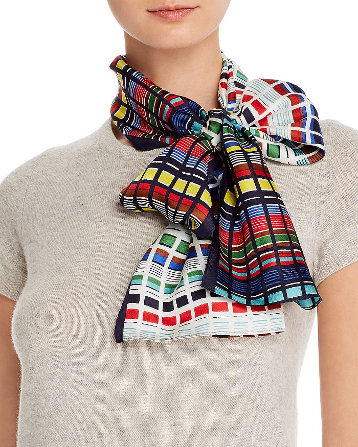 Echo Colorful Grid Silk Scarf | Bloomingdale's