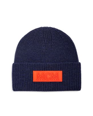 MCM Logo Patch Merino Wool Beanie | Bloomingdale's