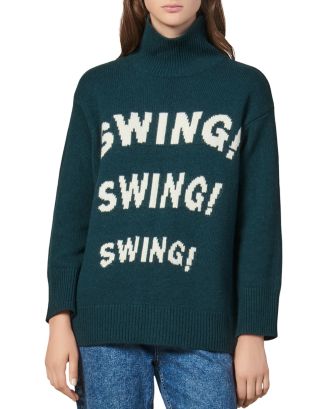 Sandro Swing Jacquard Turtleneck Sweater | Bloomingdale's
