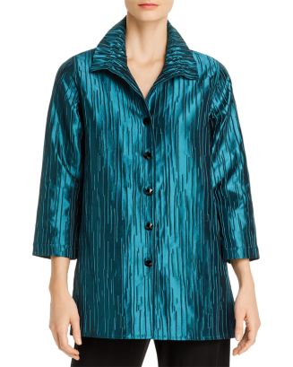Caroline Rose Ruched Detail Textured Jacket | Bloomingdale's