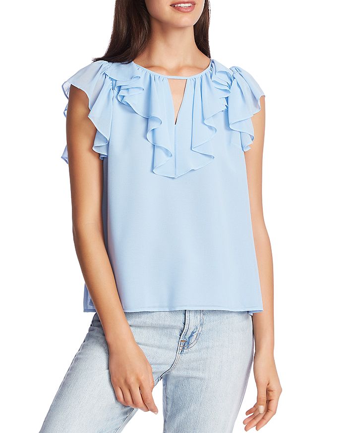 1.STATE Ruffled Keyhole Top | Bloomingdale's
