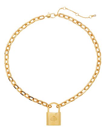 kate spade new york Lock and Spade Padlock Statement Necklace, 18.25 ...