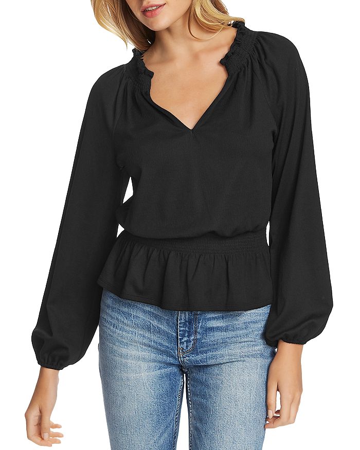 1.STATE V-Neck Peplum Top | Bloomingdale's