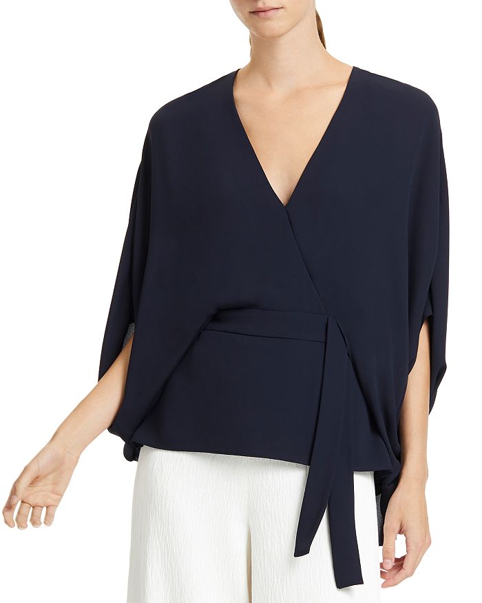 HALSTON Drape-Sleeve Top | Bloomingdale's