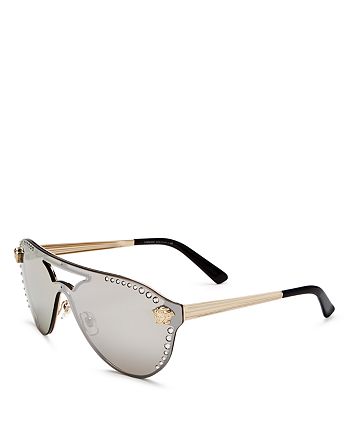 Versace Women's Rimless Brow Bar Round Sunglasses, 66mm | Bloomingdale's