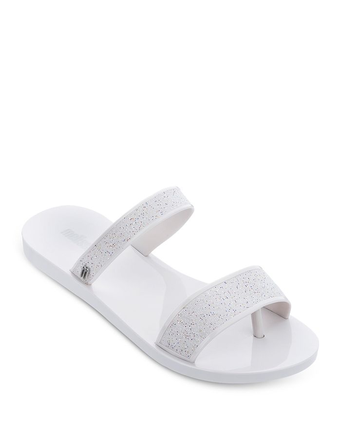 Melissa Women's Love Lip Spa Bubble Gum Scented Glitter Slide Sandals ...