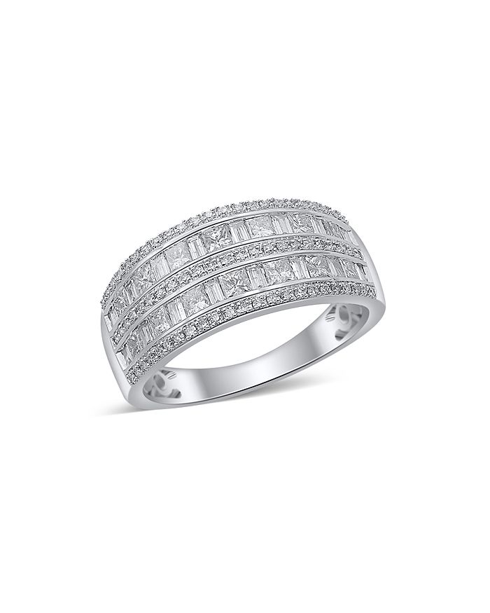 Bloomingdale's Diamond Double Row Band in 14K White Gold, 1.0 ct. t.w ...