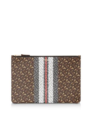 Burberry Buerberry Monogram Stripe E-Canvas Pouch | Bloomingdale's