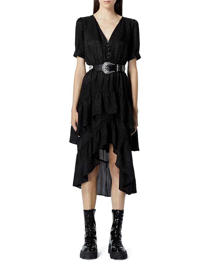 The Kooples Buttoned Jacquard Midi Dress | Bloomingdale's