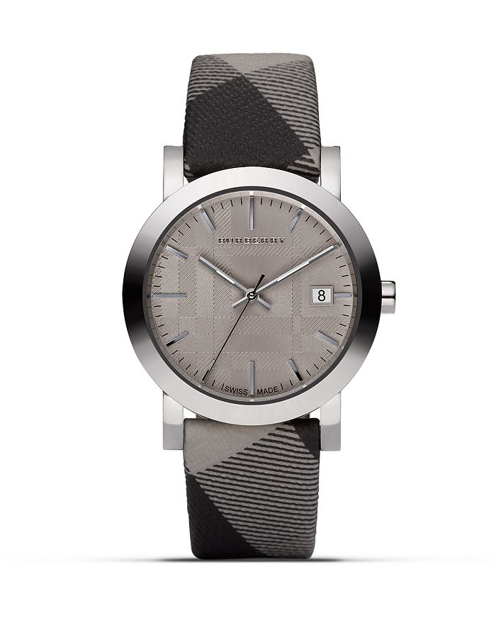 Burberry Trench Dial Watch with Taupe Strap, 38mm | Bloomingdale's