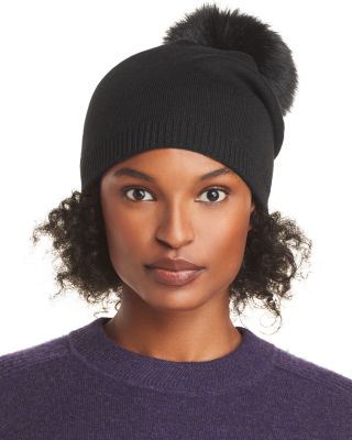 Click here for Kyi Kyi Cashmere Faux Fur Pom Pom Hat prices