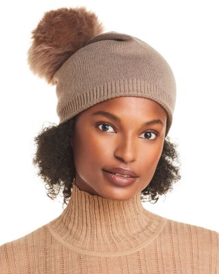 Click here for Kyi Kyi Cashmere Faux Fur Pom Pom Hat prices