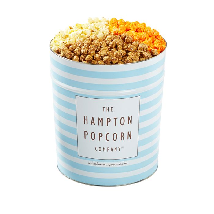 The Hampton Popcorn Company "3 Flavors Split Popcorn" Hampton Blue Tin ...
