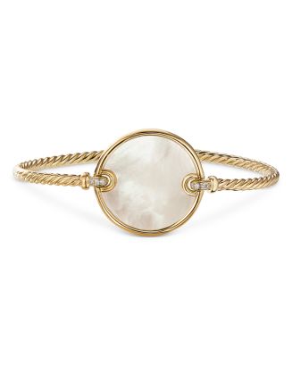 David Yurman 18K Yellow Gold DY Elements® Mother-of-Pearl & Diamond ...