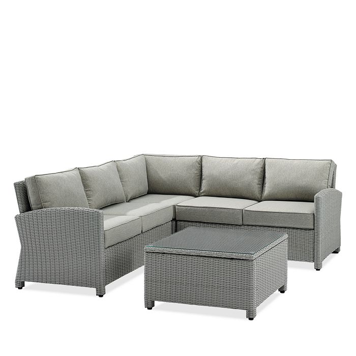 Sparrow & Wren Walton 4 Piece Outdoor Wicker Sectional Set | Bloomingdale's